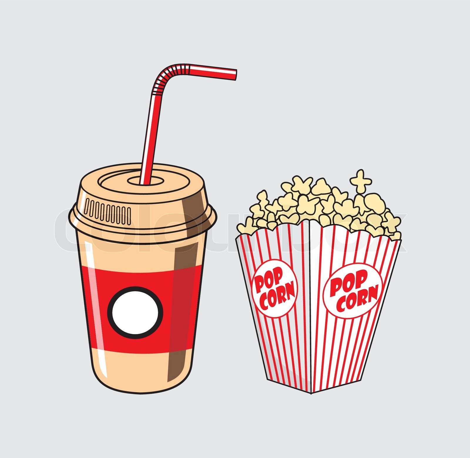 Popcorn And Drink Clipart