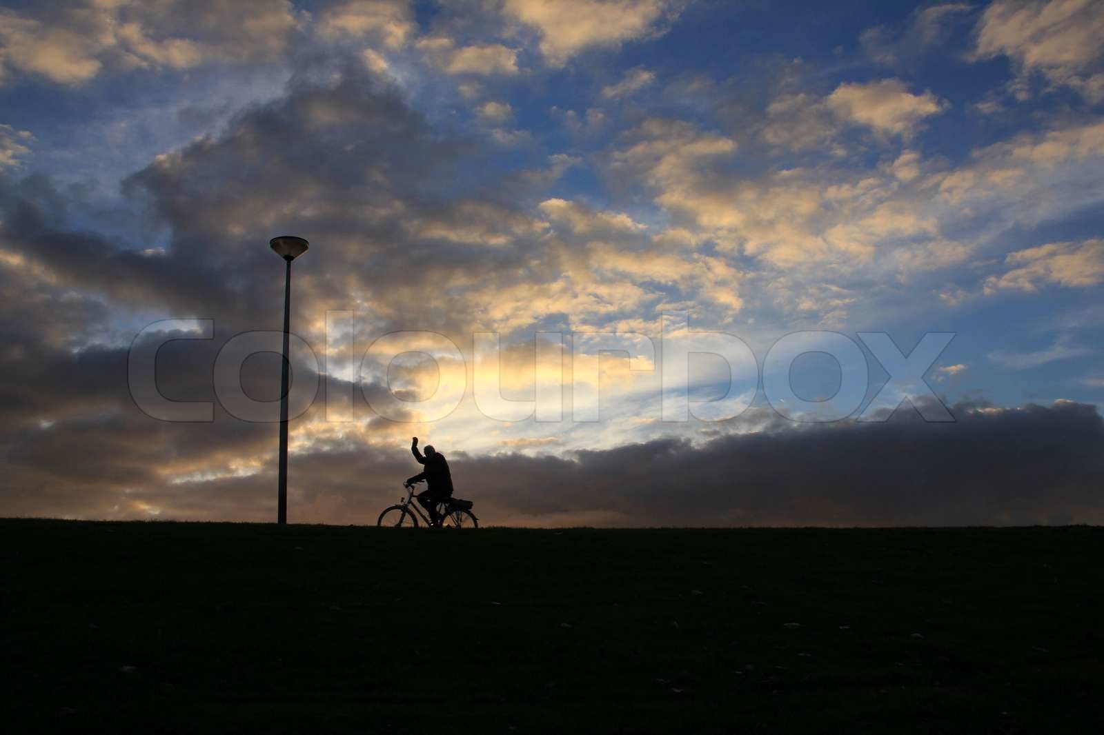 Bye, bye, going home with a beautiful sky at sunset. | Stock image ...
