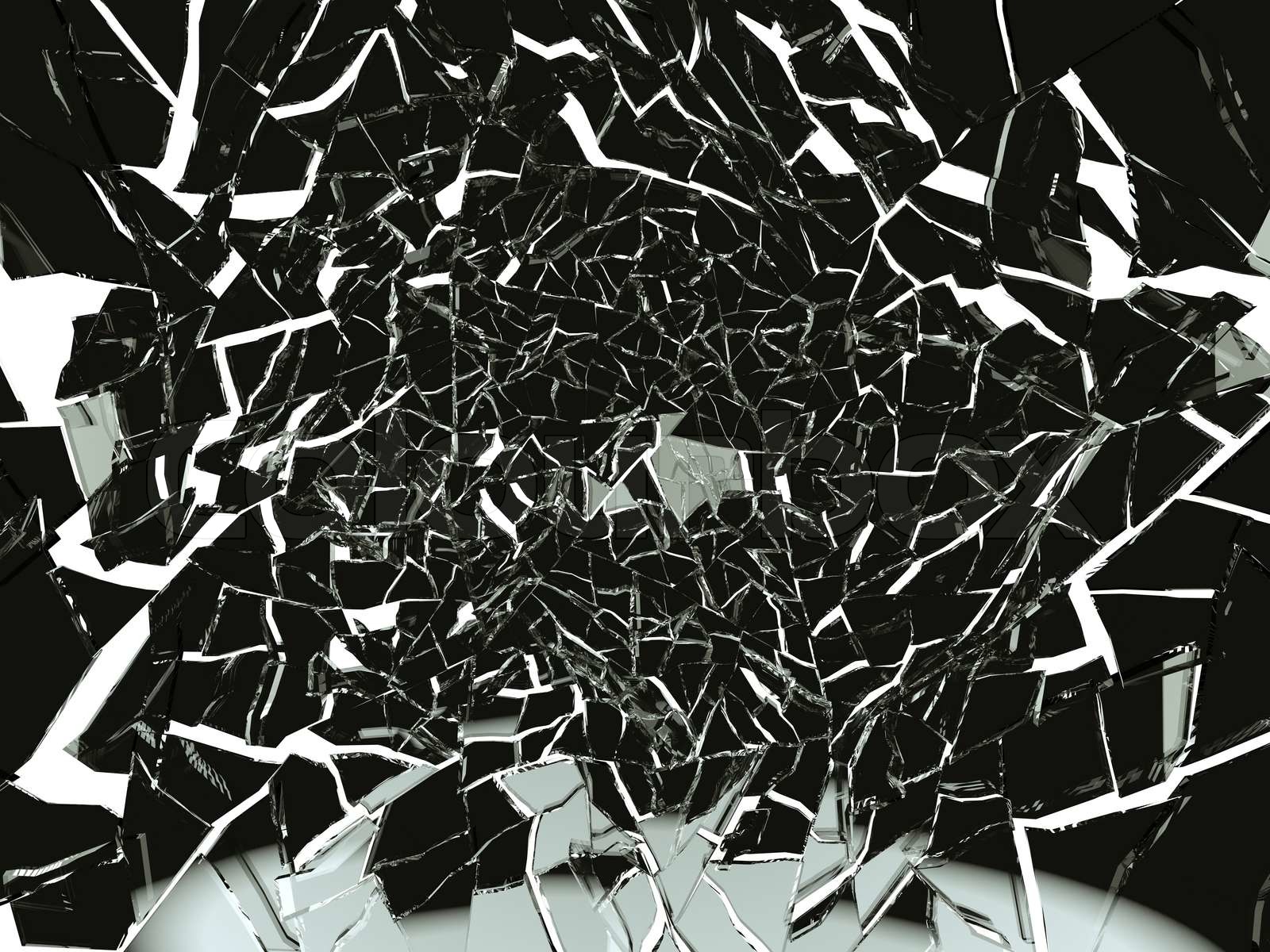 Pieces of Broken or Shattered black glass isolated | Stock image ...