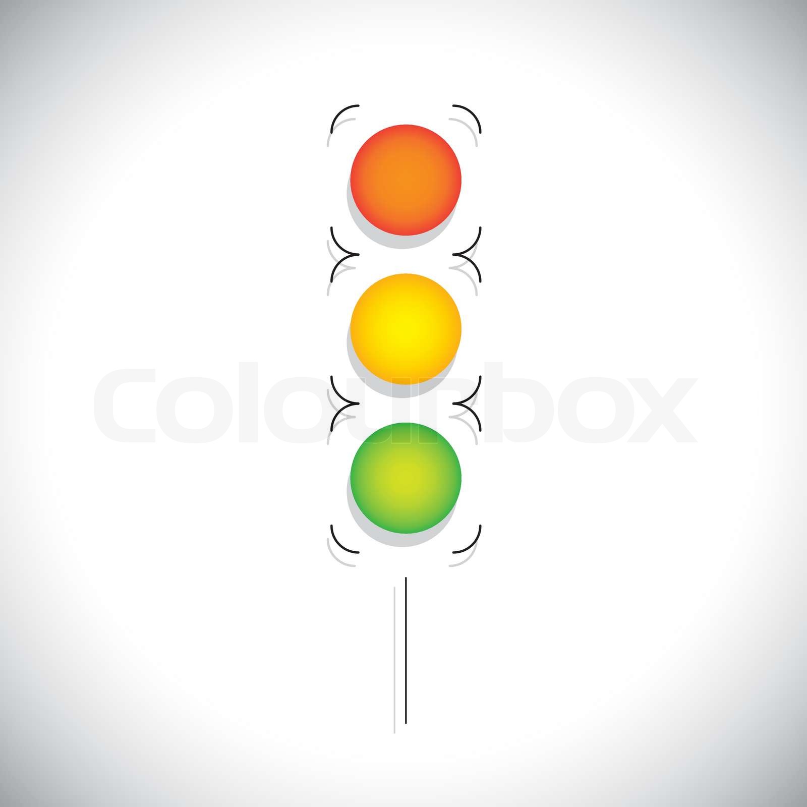 abstract traffic signal vector with red, orange & green lights | Stock ...