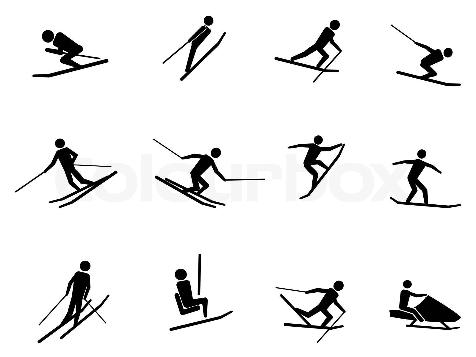 ski icons set | Stock vector | Colourbox