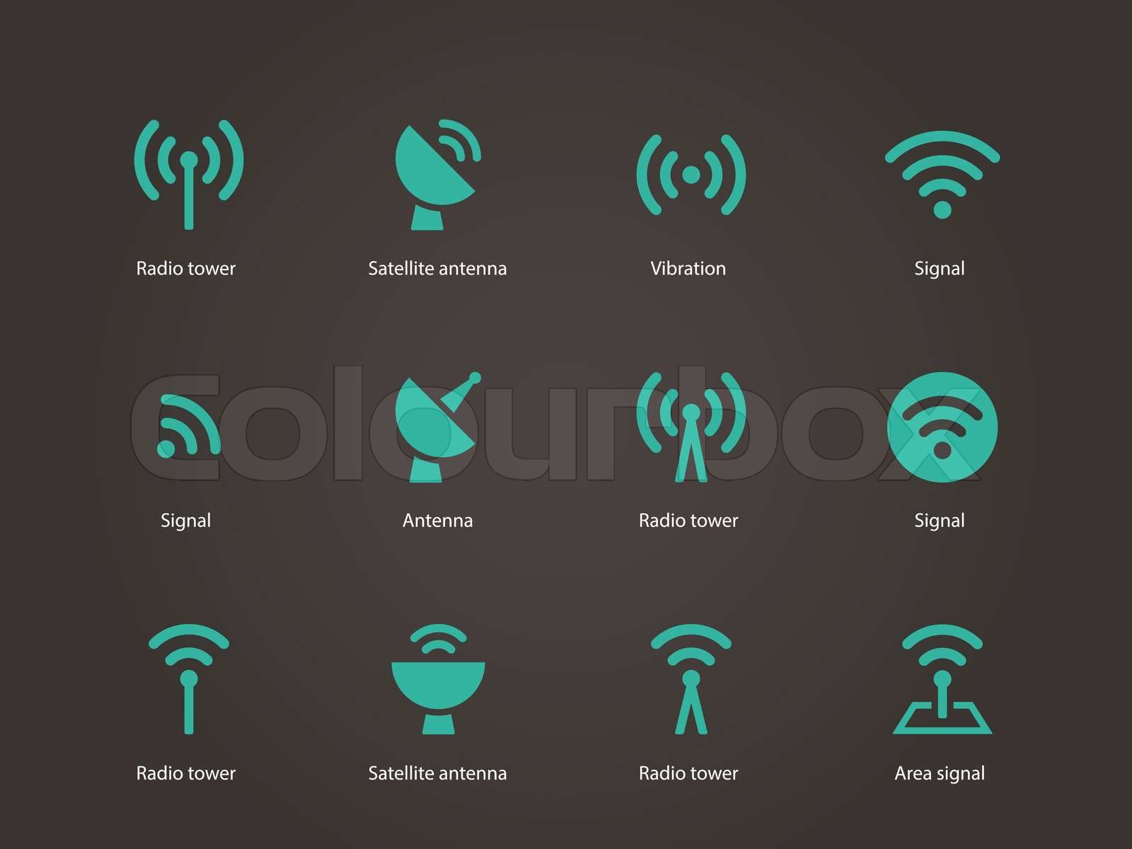 Radio Tower icons | Stock vector | Colourbox