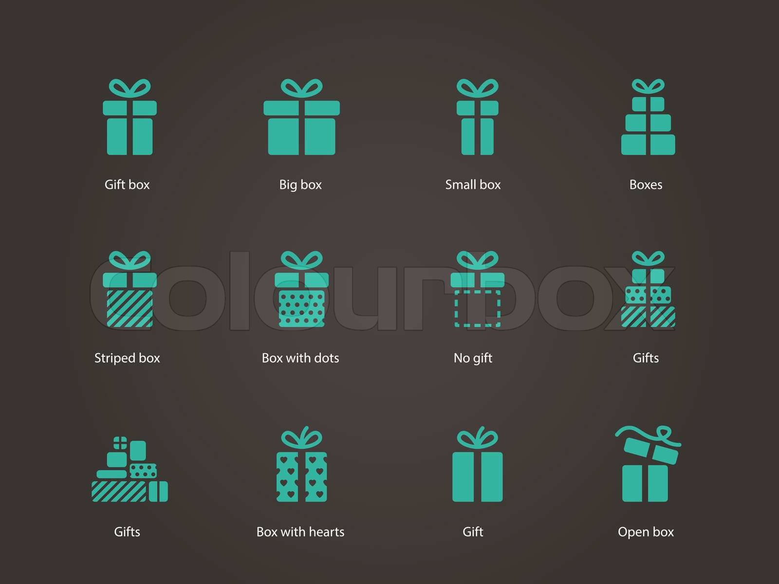 Gift icons | Stock vector | Colourbox