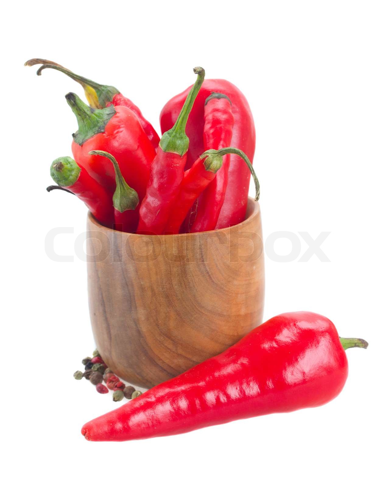 rote Chilischoten in Schüssel | Stock Bild | Colourbox