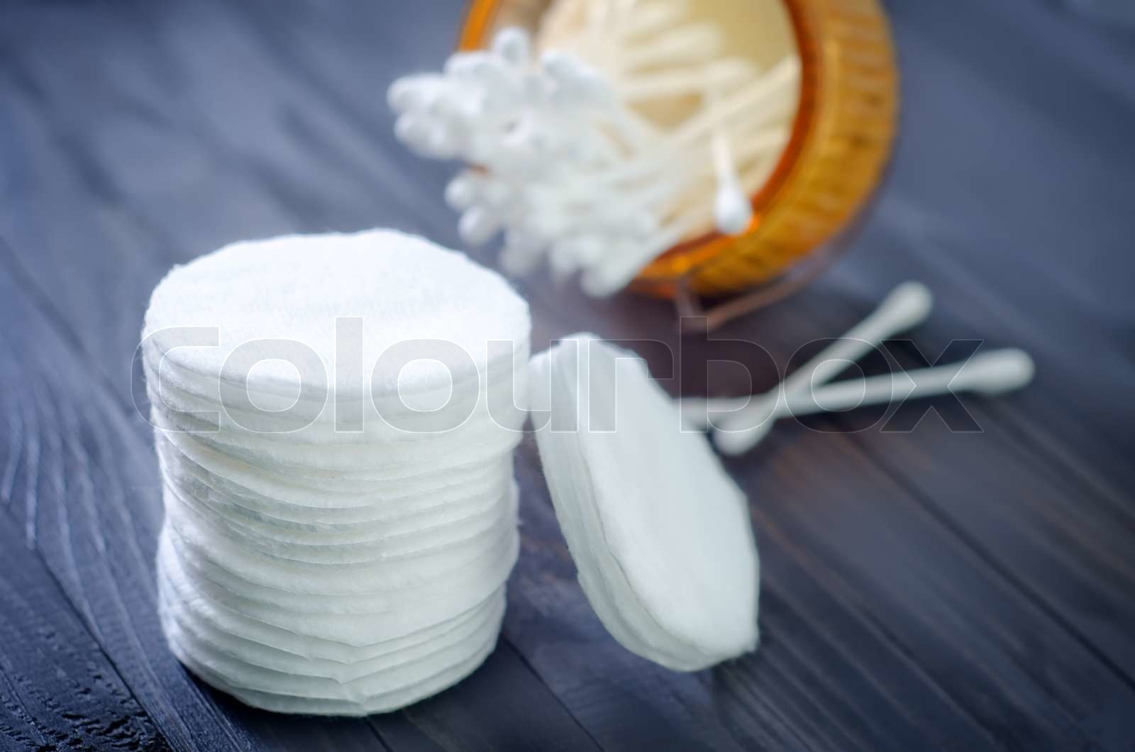 cotton stick and cotton disk | Stock image | Colourbox