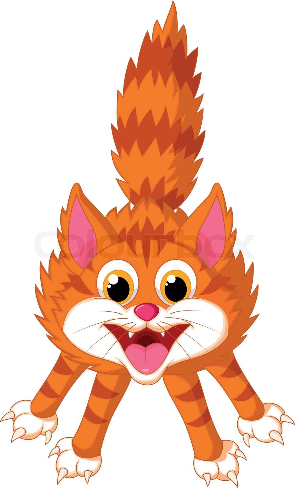 Cute cat cartoon screaming | Stock vector | Colourbox