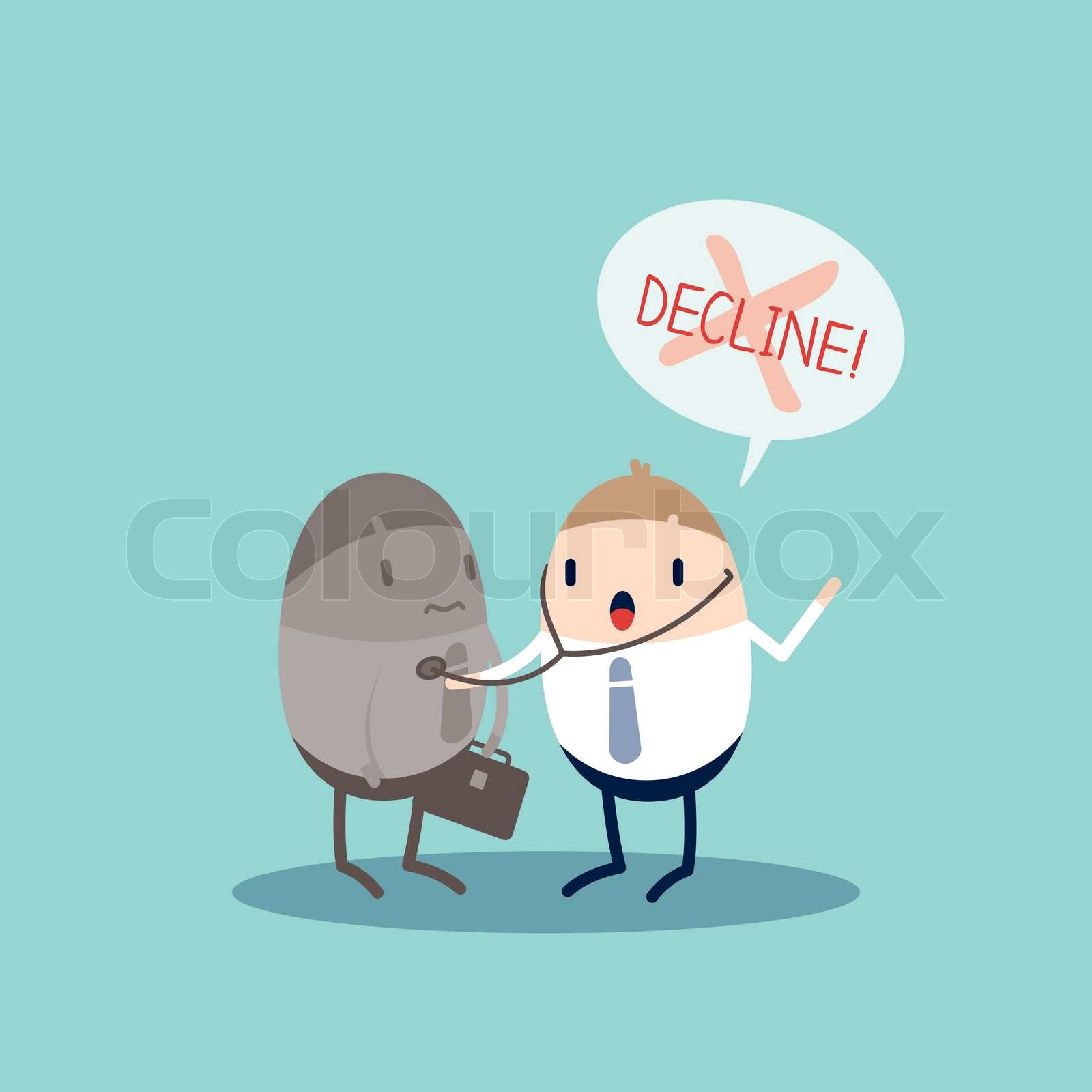 Rejected Quality Control Business cartoon illustration | Stock vector ...