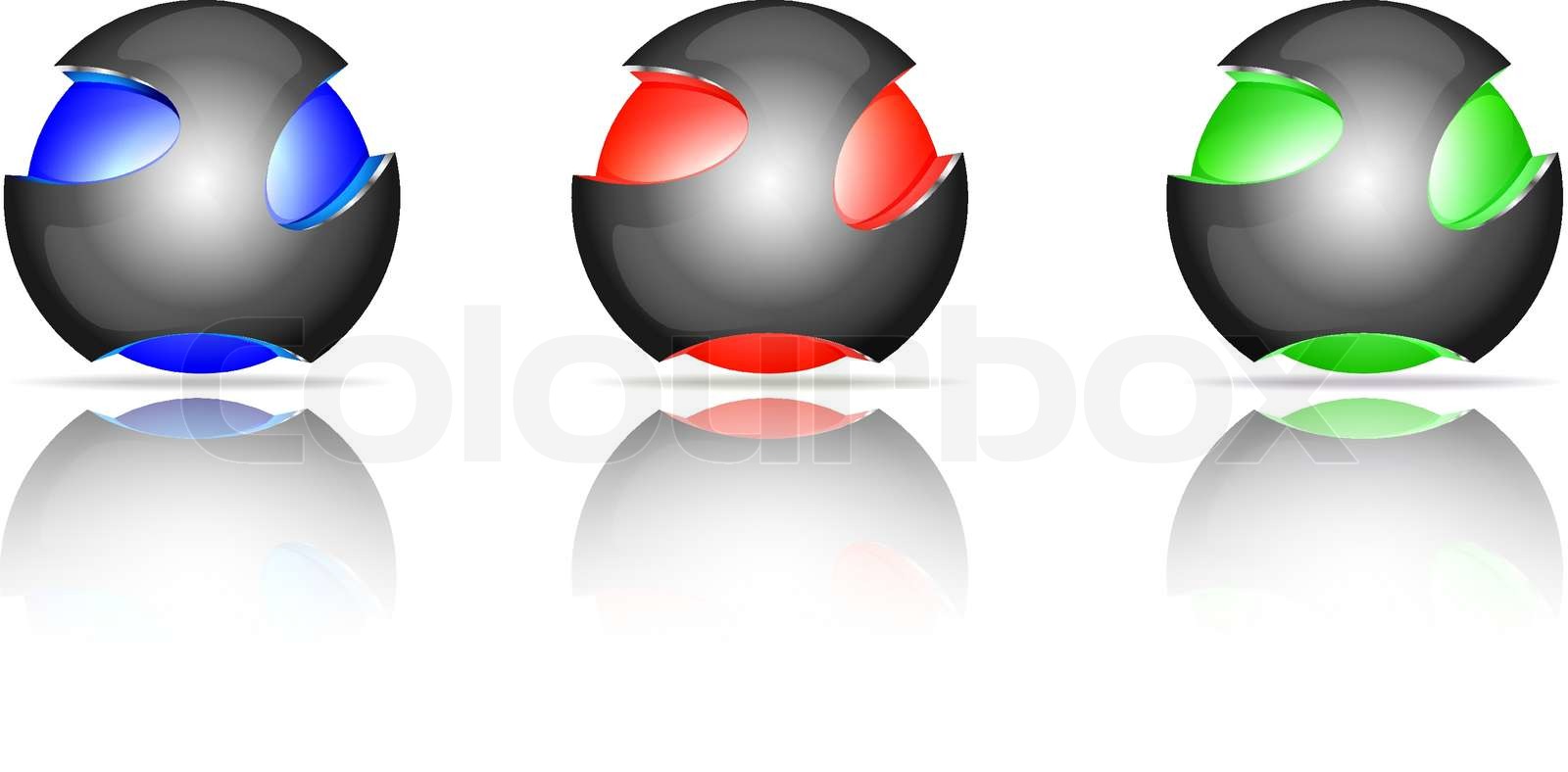 Abstract 3d sphere logos | Stock vector | Colourbox