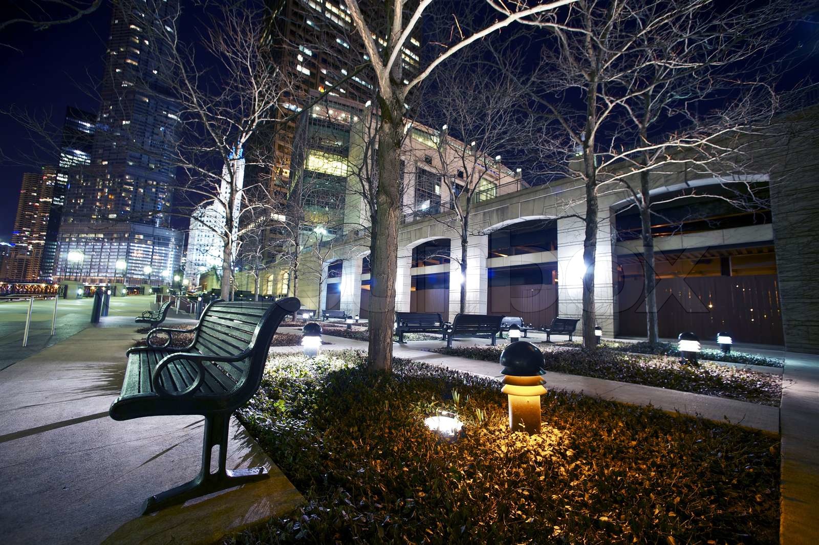 Bench on Riverwalk | Stock image | Colourbox