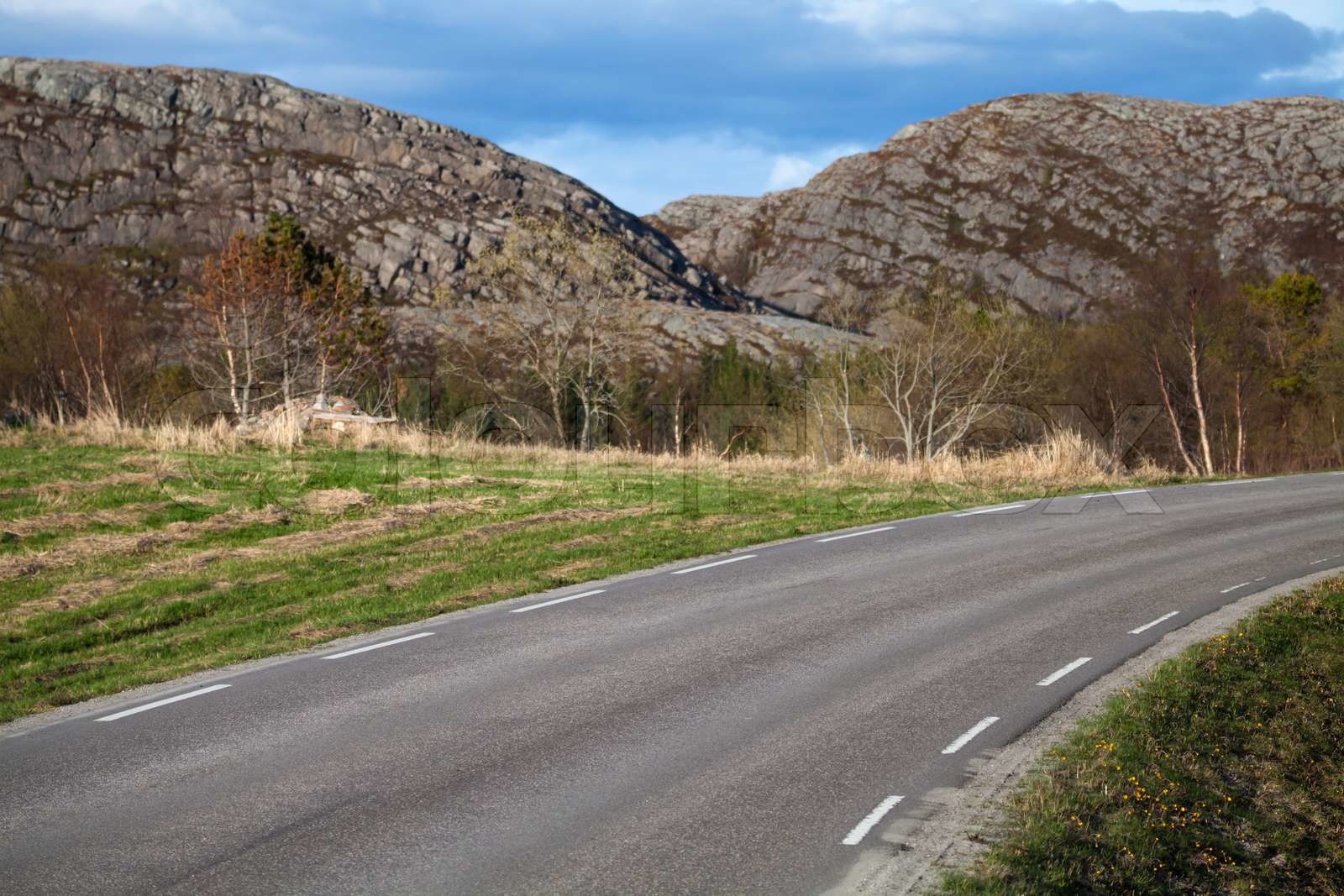Turning asphalt road | Stock image | Colourbox