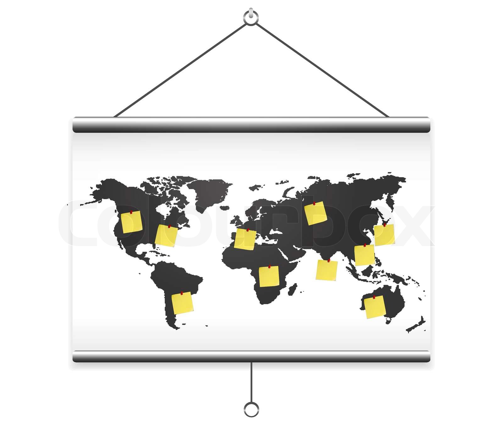 Projector screen map | Stock vector | Colourbox