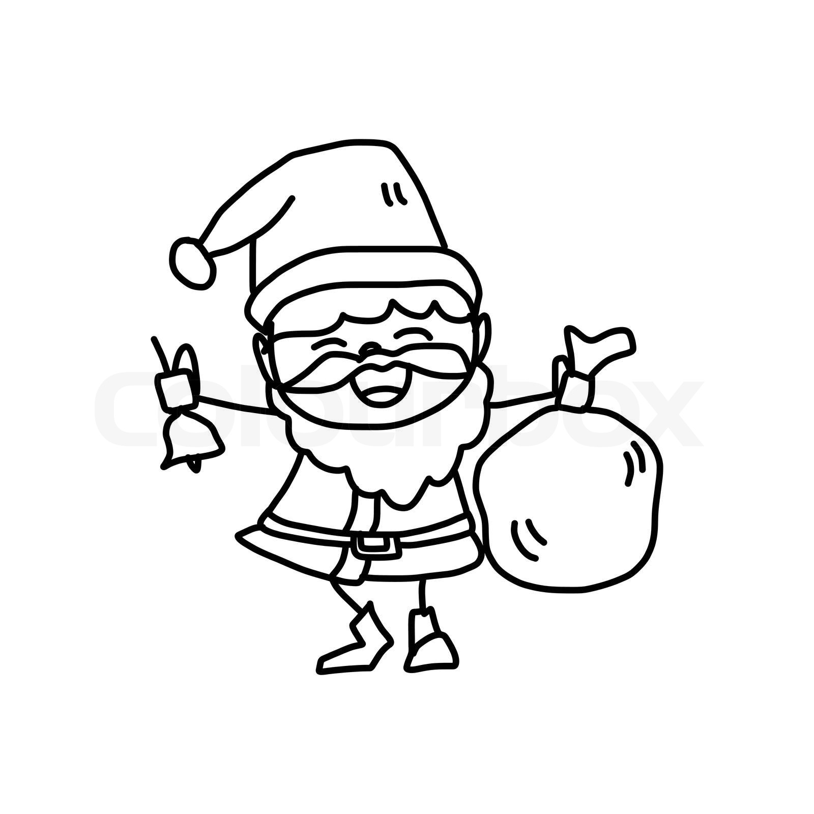hand drawing cartoon christmas santa claus | Stock vector | Colourbox
