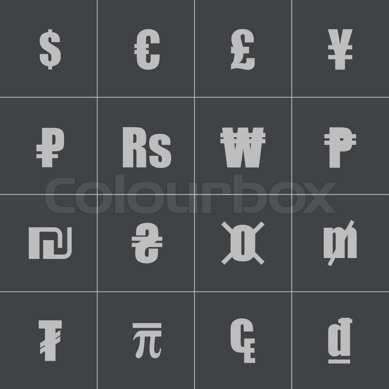 Vector schwarz Währungssymbole gesetzt | Stock-Vektor | Colourbox