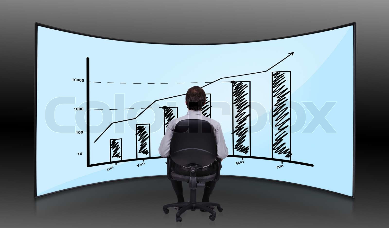 businessman looking at chart | Stock image | Colourbox