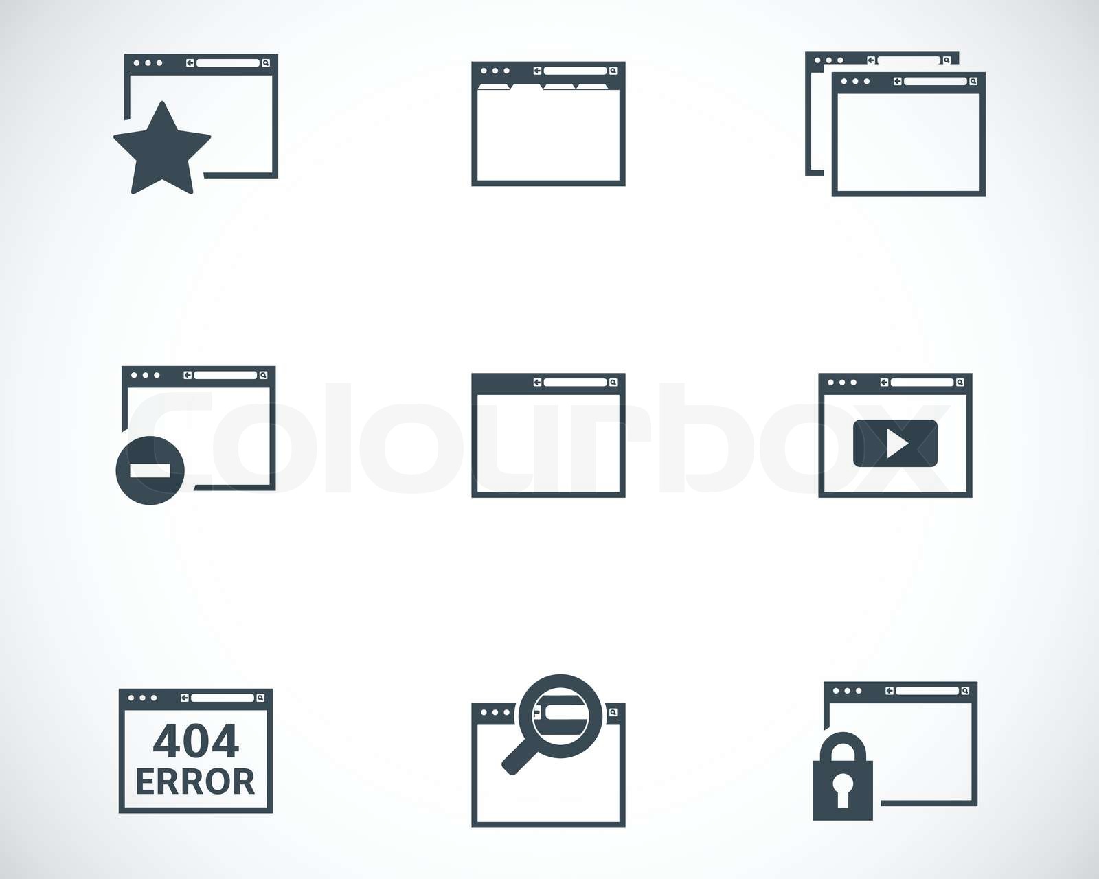 Vector black browser icons | Stock vector | Colourbox