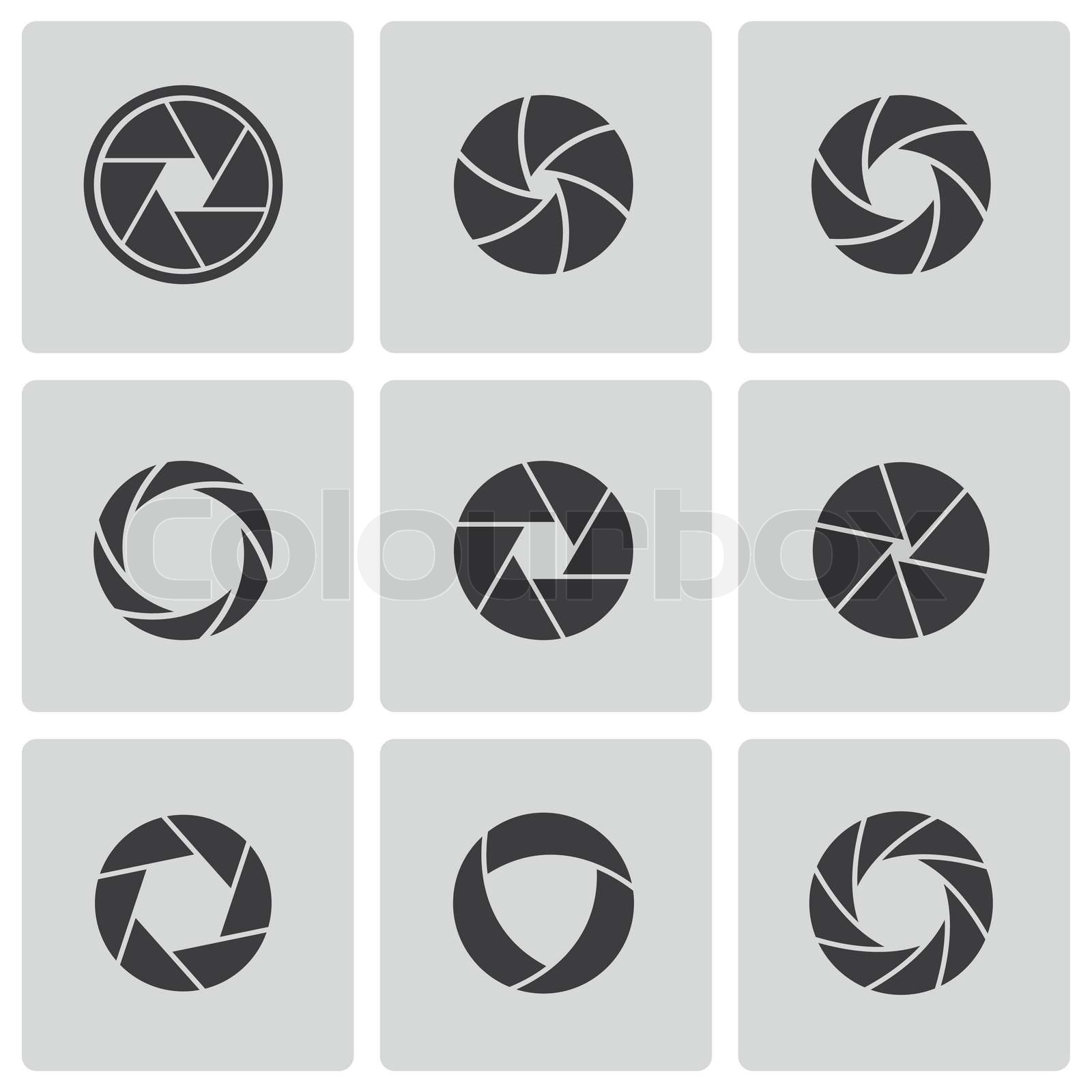 Vector black camera shutter | Stock vector | Colourbox