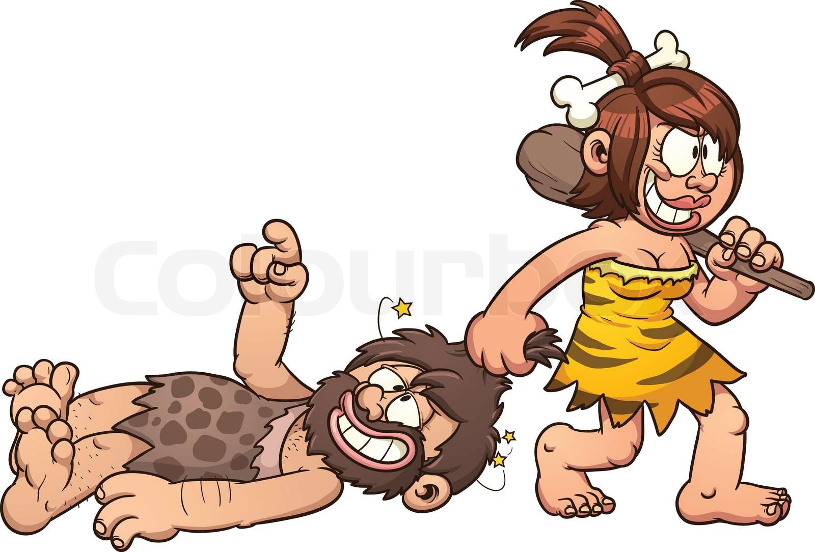 Caveman couple | Stock vector | Colourbox