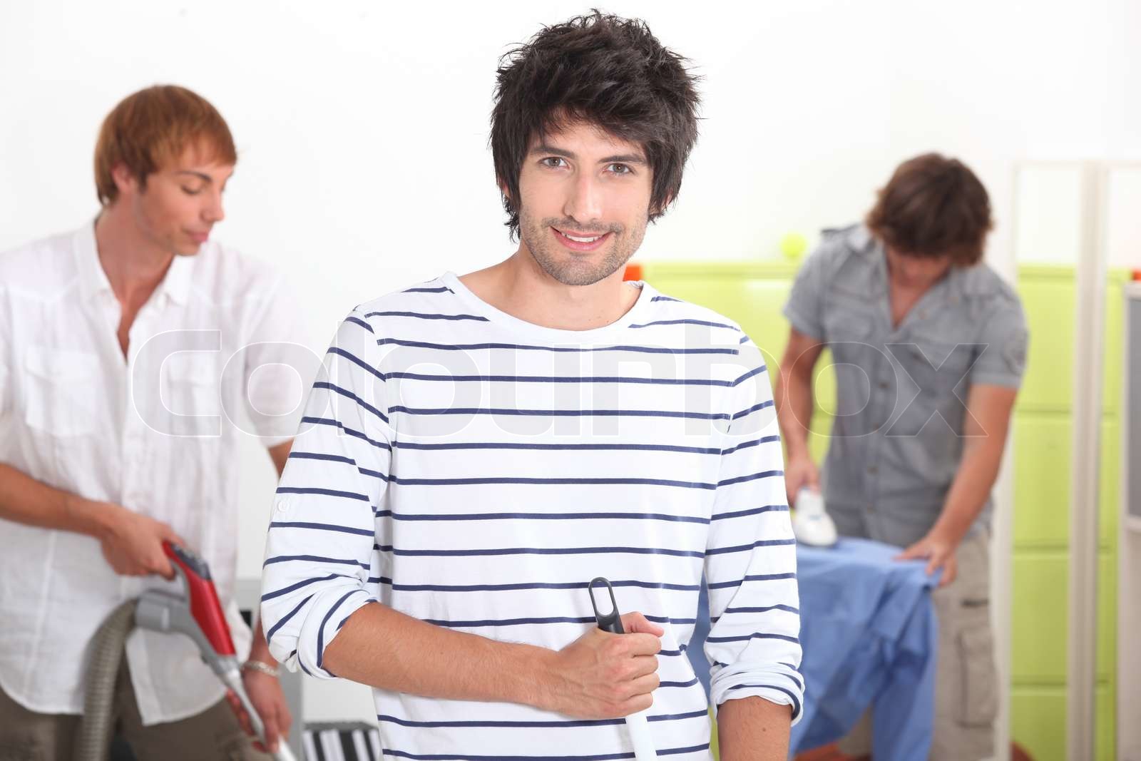 Men doing housework | Stock image | Colourbox
