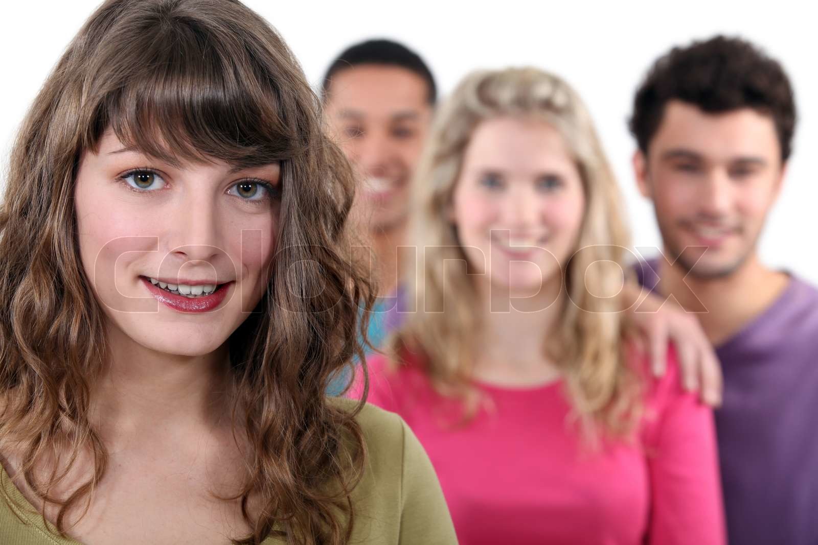 Kvinde hænge ud med venner | Stock foto | Colourbox