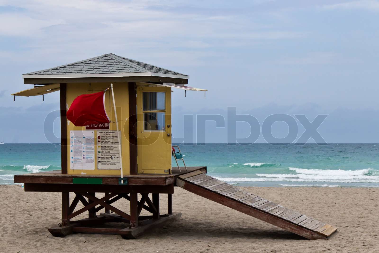 Lifeguard hut on Hollywood Beach in Florida | Stock image | Colourbox