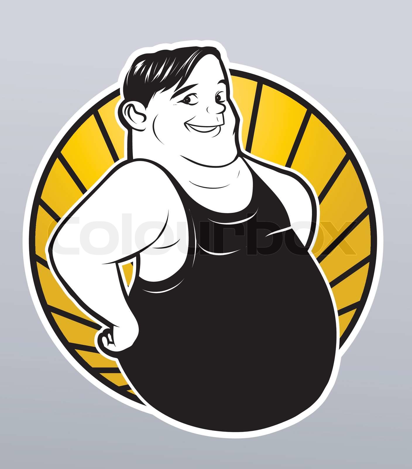 fat man | Stock vector | Colourbox