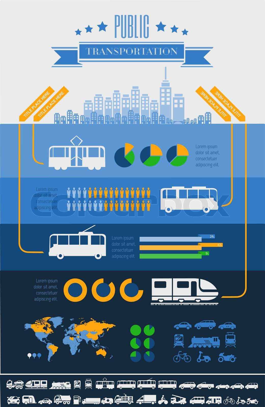Transportation Infographic Template | Stock vector | Colourbox