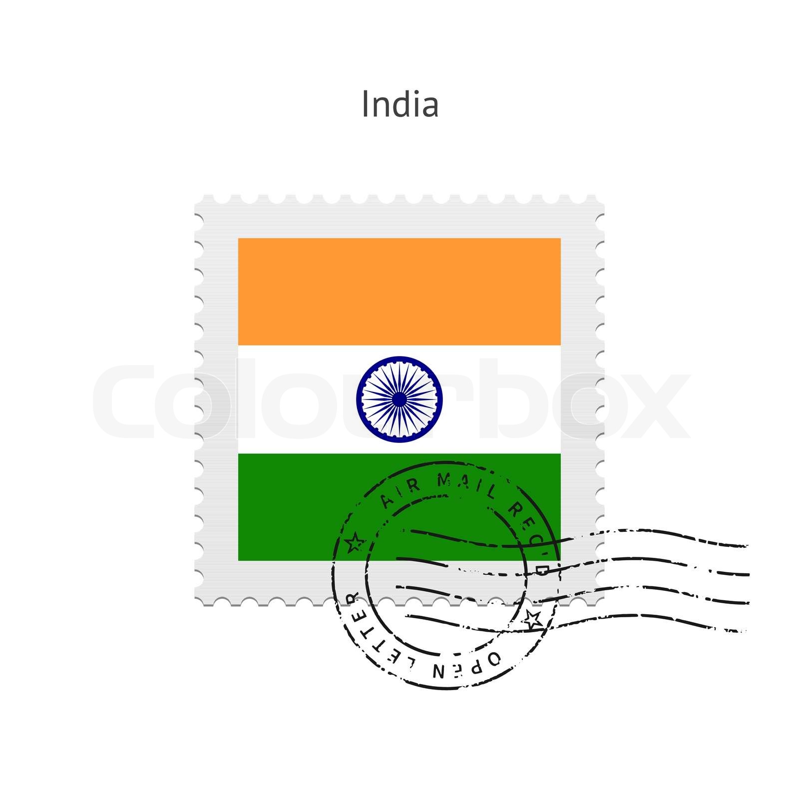 India Flag Postage Stamp | Stock vector | Colourbox