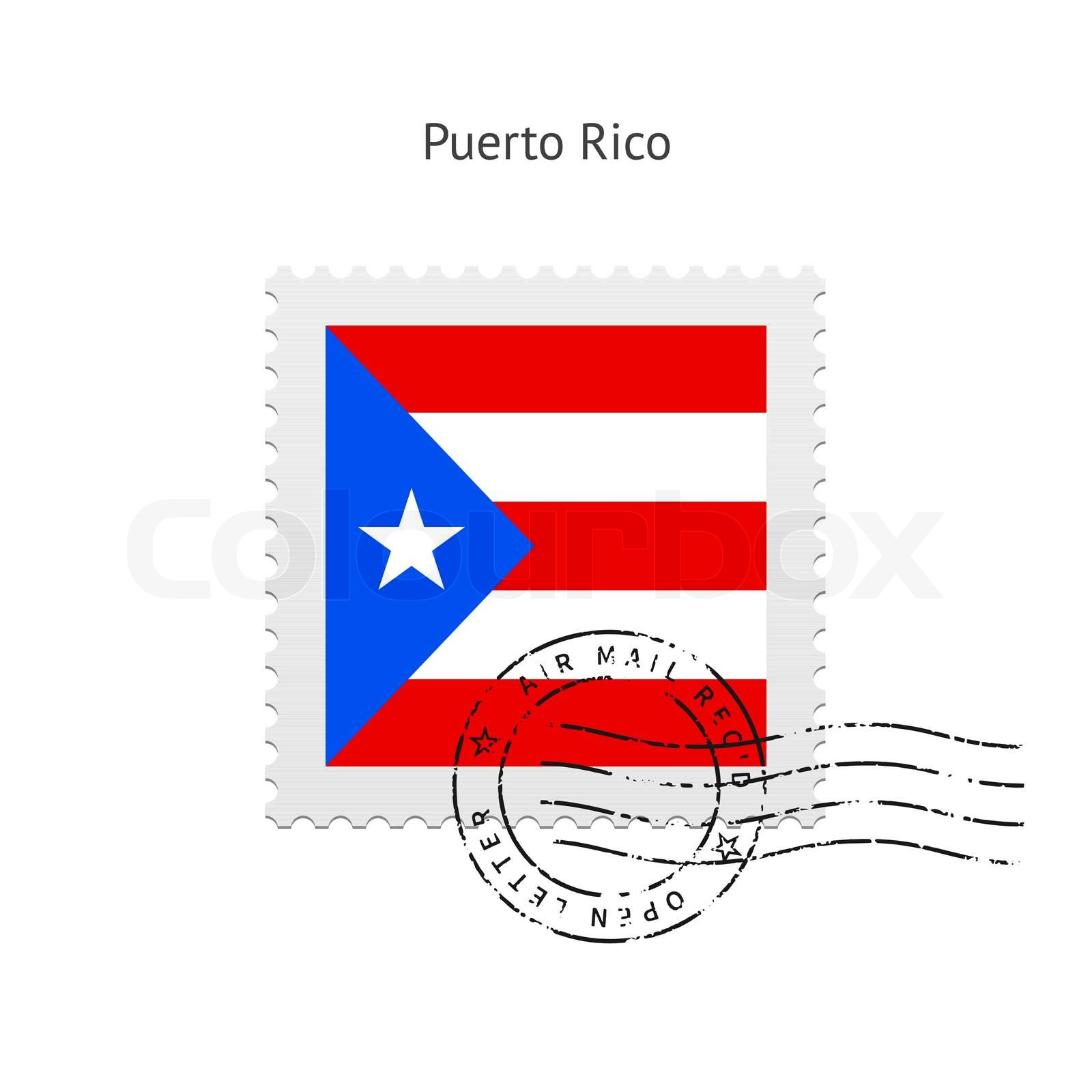 Puerto Rico Flag Postage Stamp | Stock vector | Colourbox