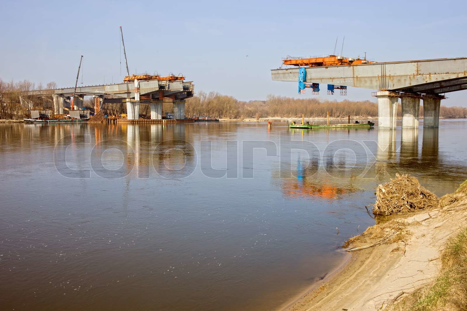 River Bridge Construction Site | Stock image | Colourbox