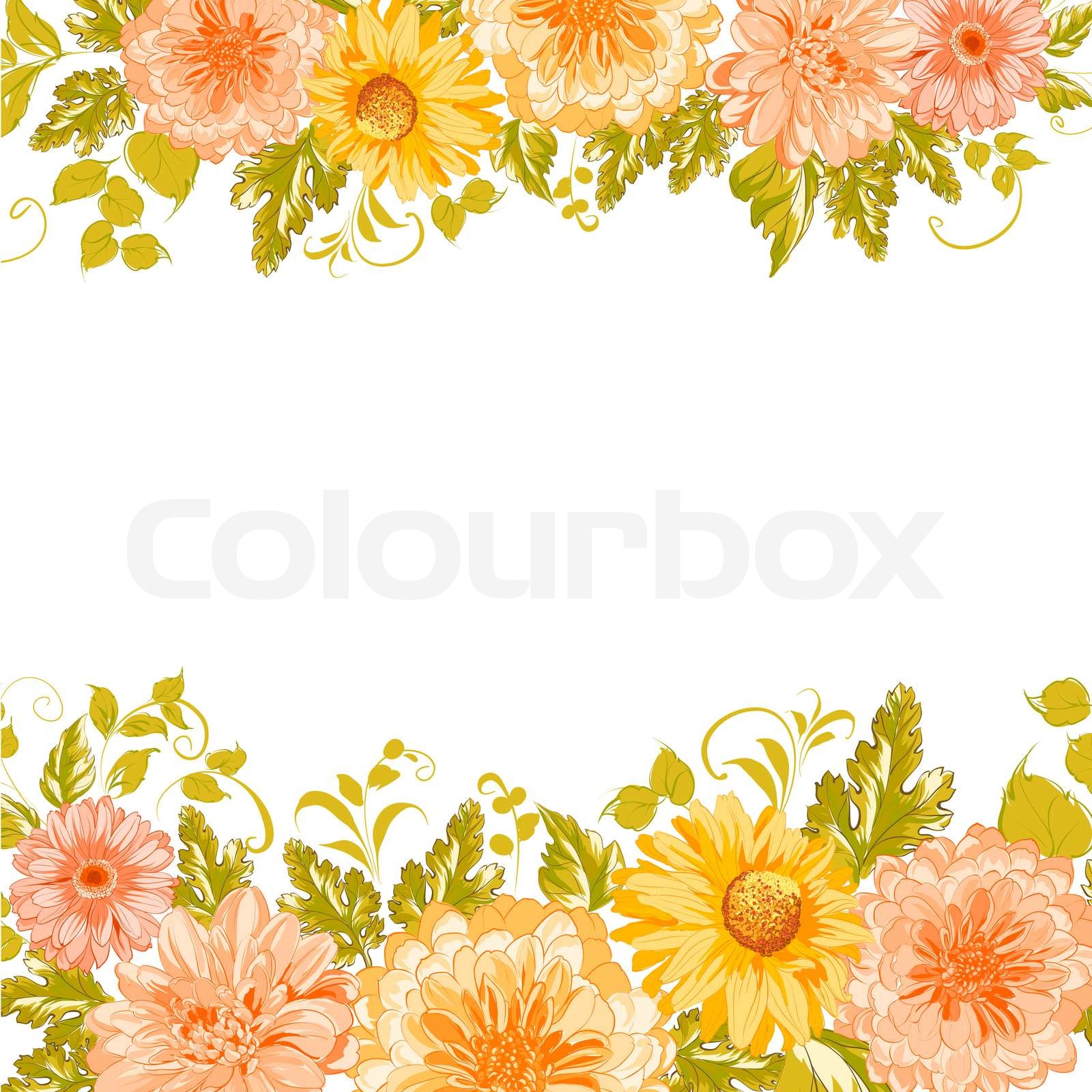Invitation kort med blomster | Stock foto | Colourbox