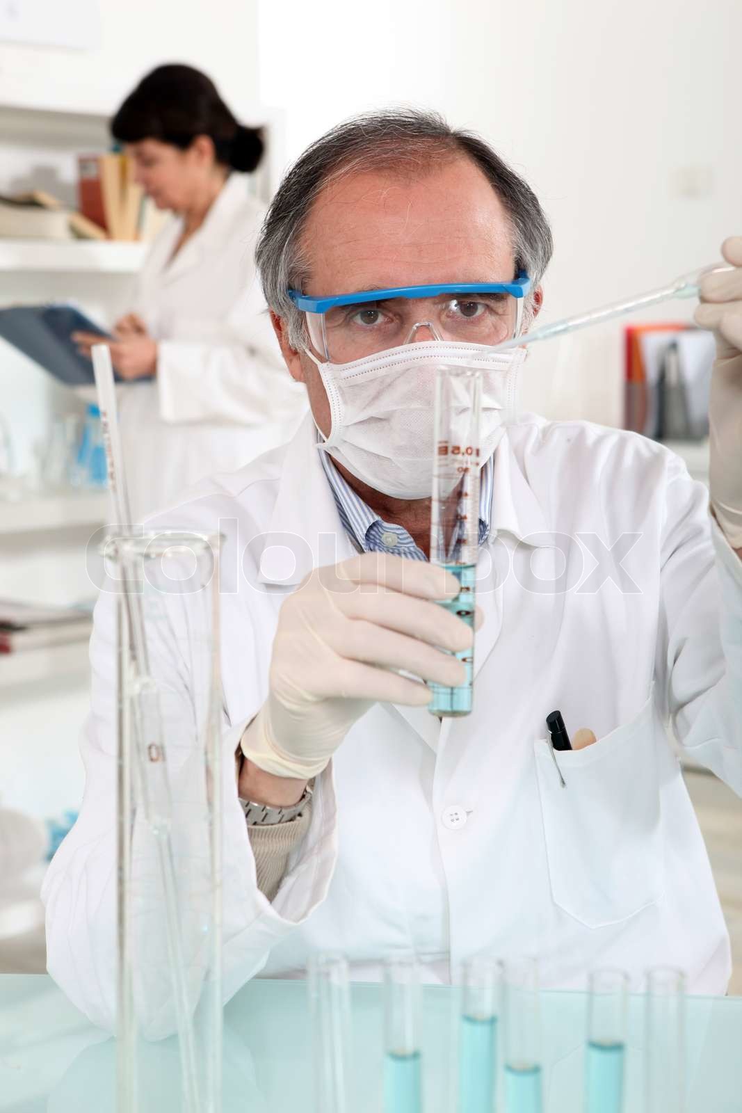Man carrying out laboratory research | Stock image | Colourbox