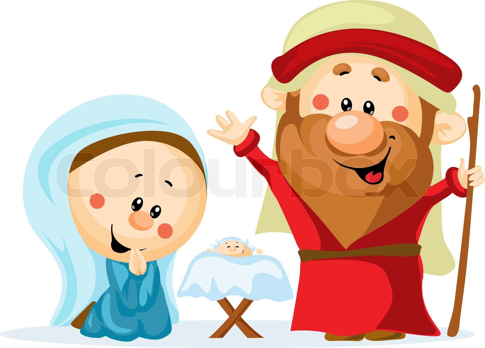 lustige Weihnachts-Krippe mit Hl. Familie - Weihnachtskrippe, baby ...