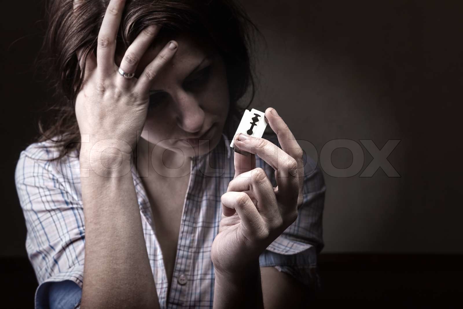 Girl in depression | Stock image | Colourbox