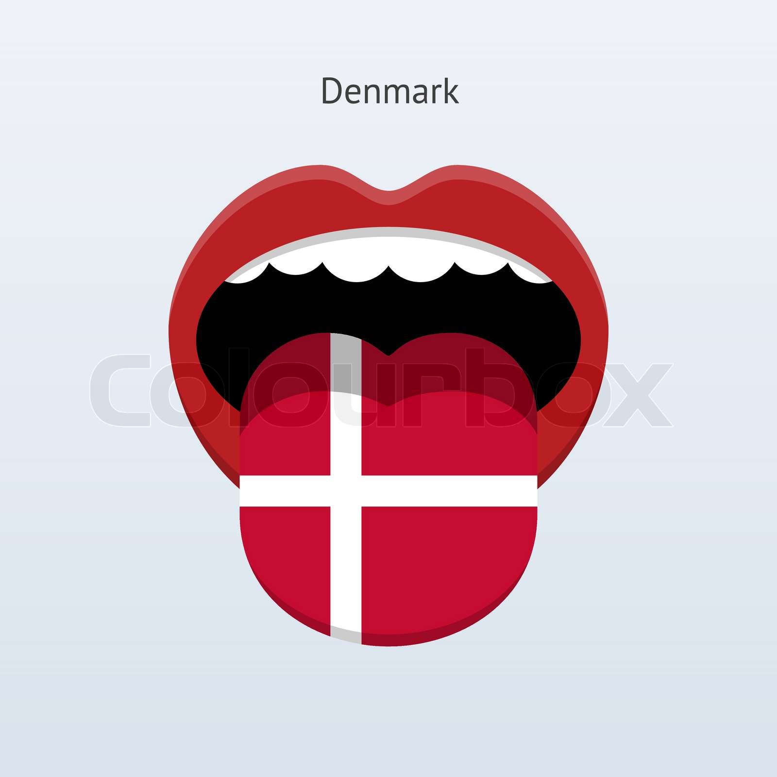 Denmark language. Abstract human tongue. | Stock vector | Colourbox