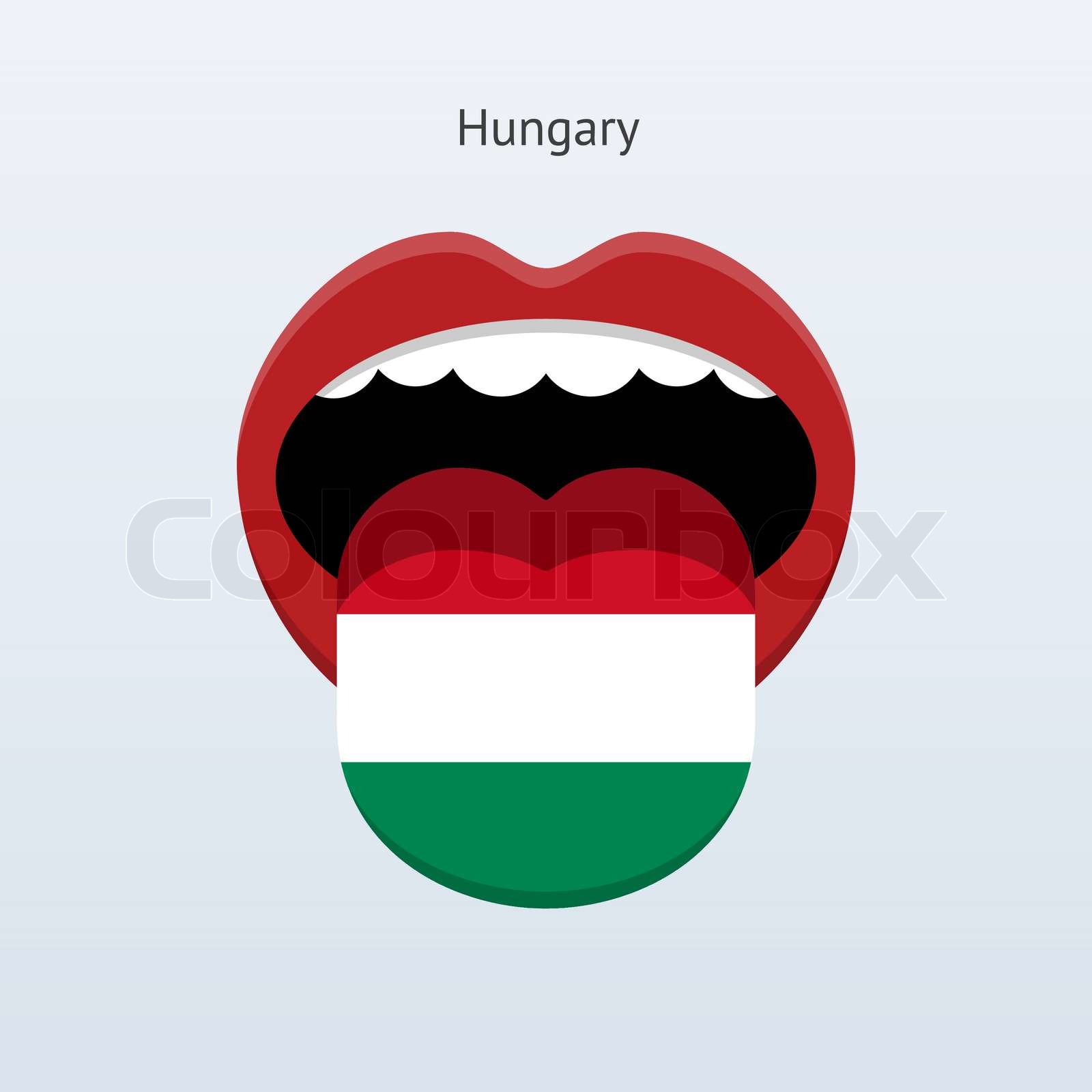 Ungarn-Sprache. abstrakt menschliche Zunge. | Stock-Vektor | Colourbox