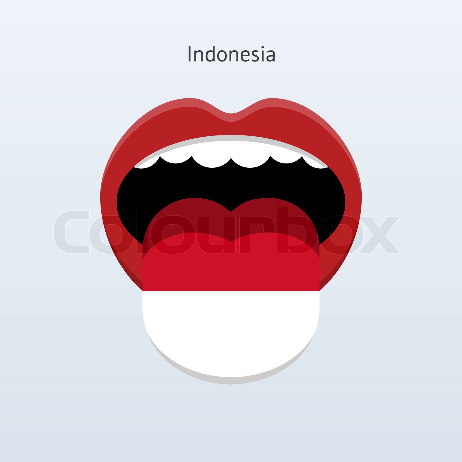 Indonesien-Sprache. abstrakt menschliche Zunge. | Stock-Vektor | Colourbox
