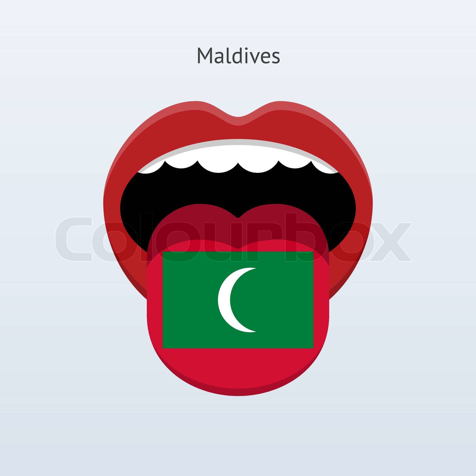 Malediven-Sprache. abstrakt menschliche Zunge. | Stock-Vektor | Colourbox