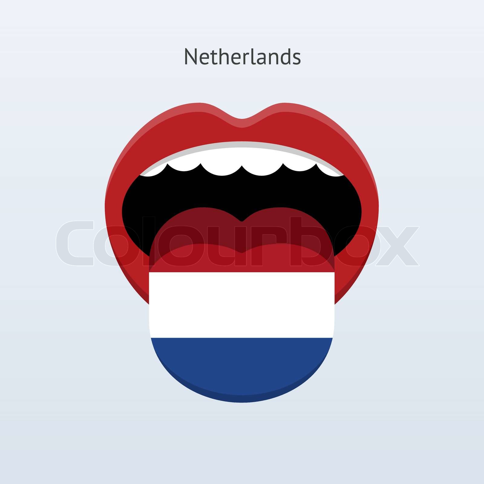 Netherlands language. Abstract human tongue. | Stock vector | Colourbox