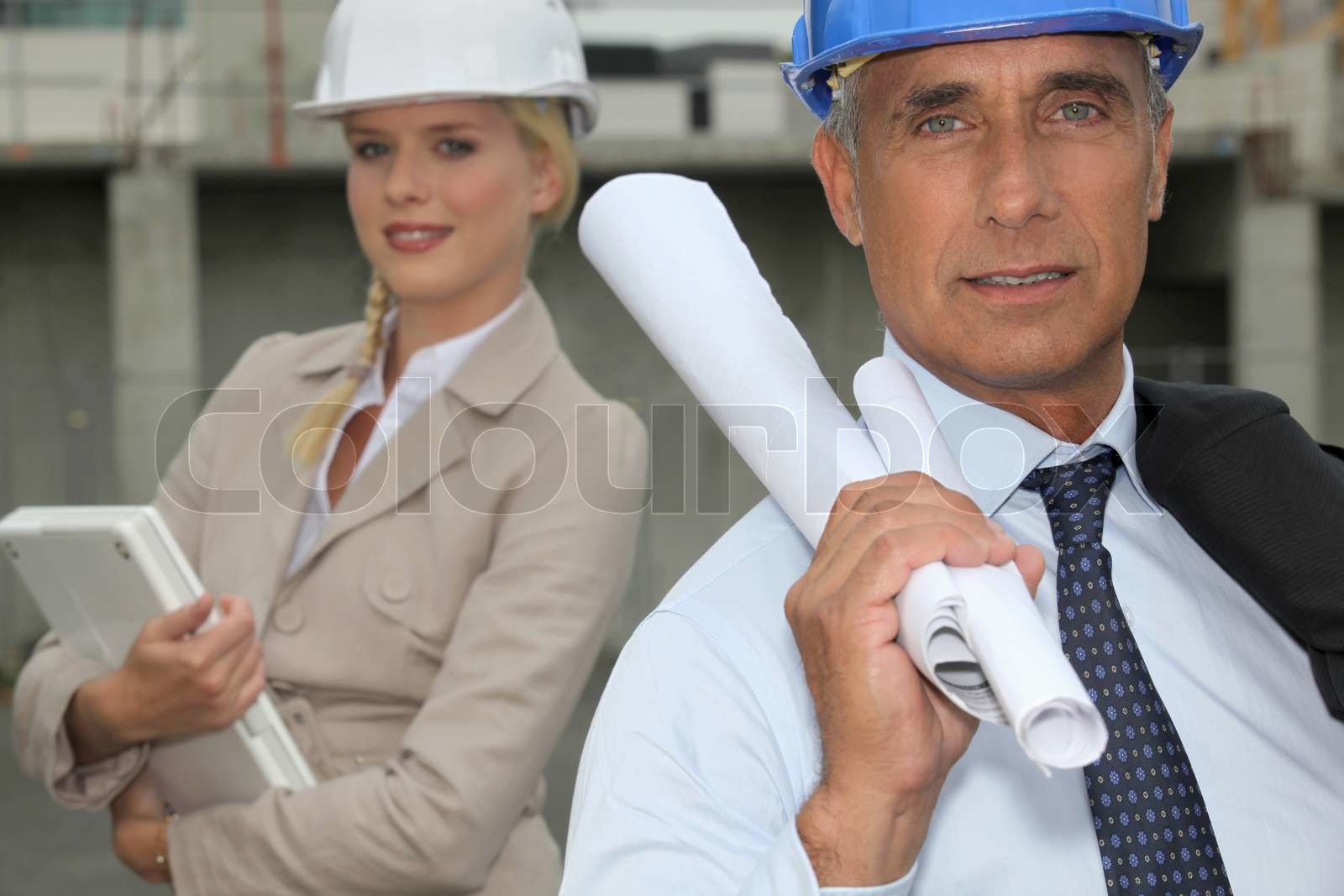 Architect and female assistant | Stock image | Colourbox