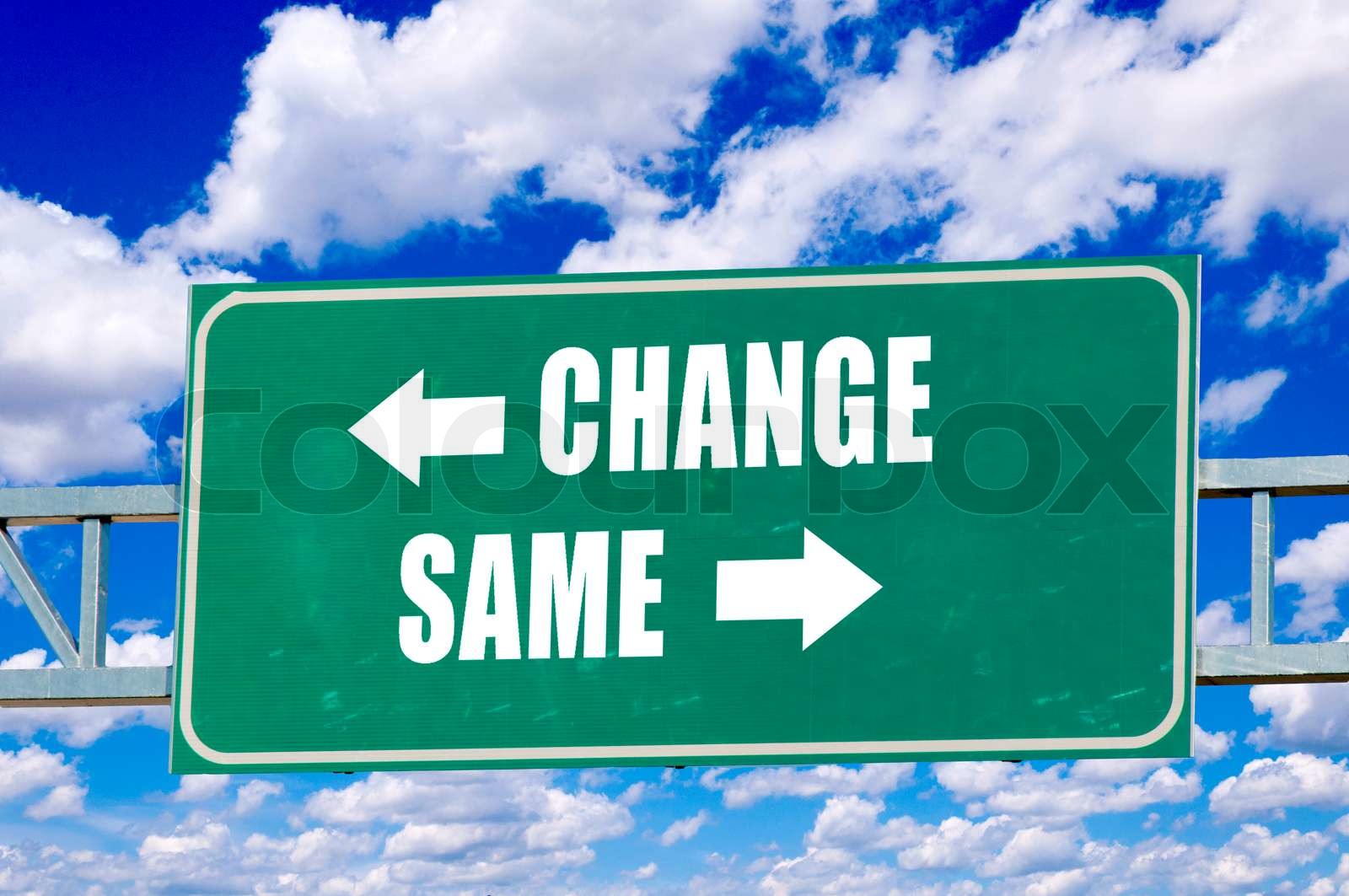 Change and same sign | Stock image | Colourbox