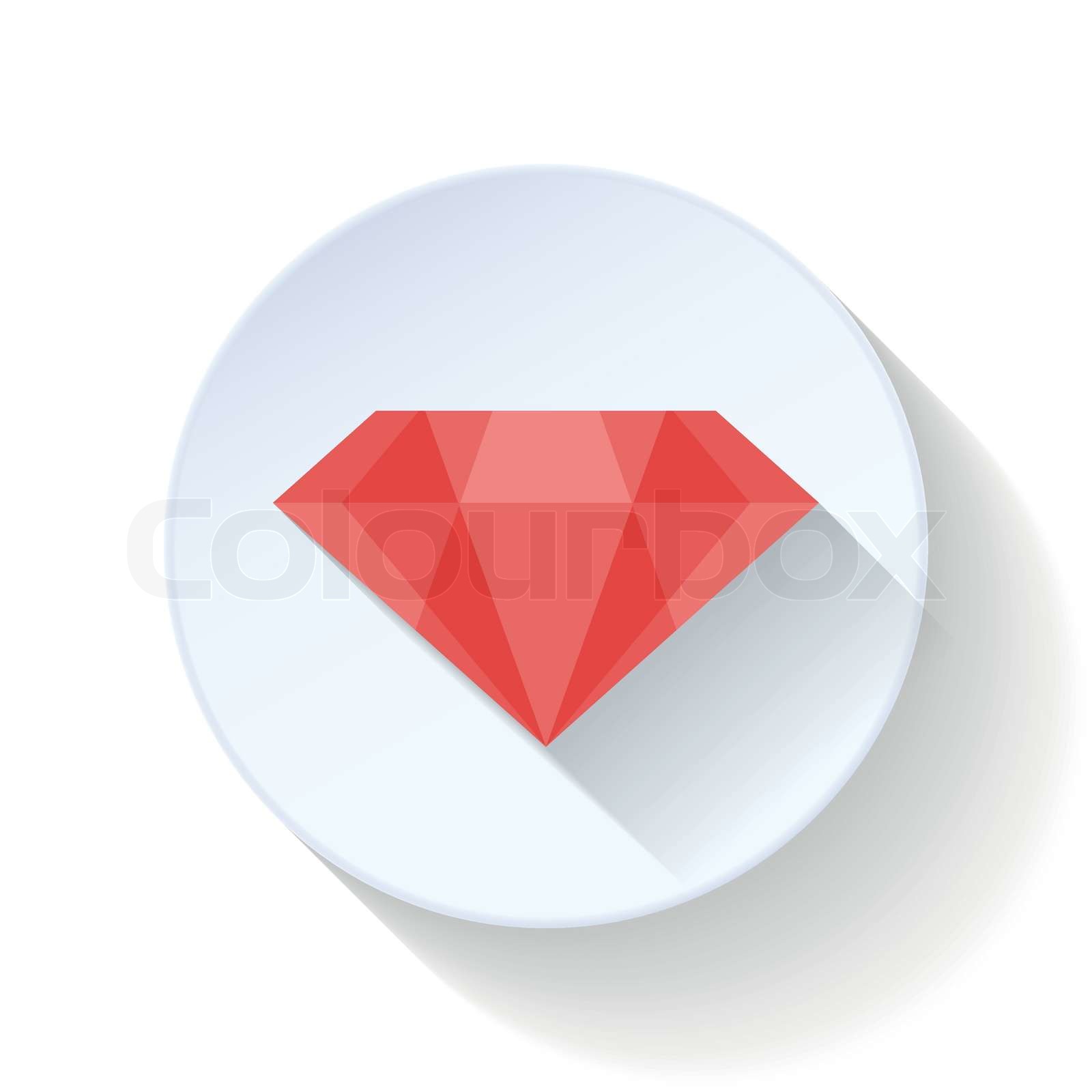 Ruby flat icon | Stock vector | Colourbox