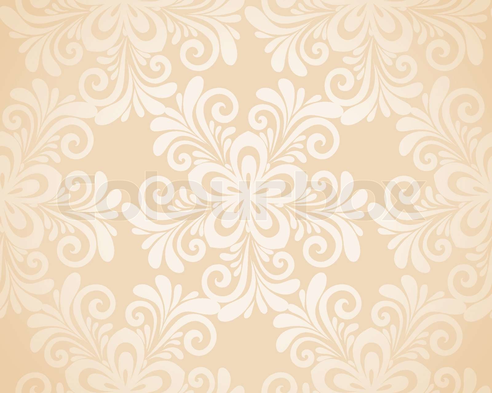 excellent seamless floral background with flowers in gold. | Stock ...