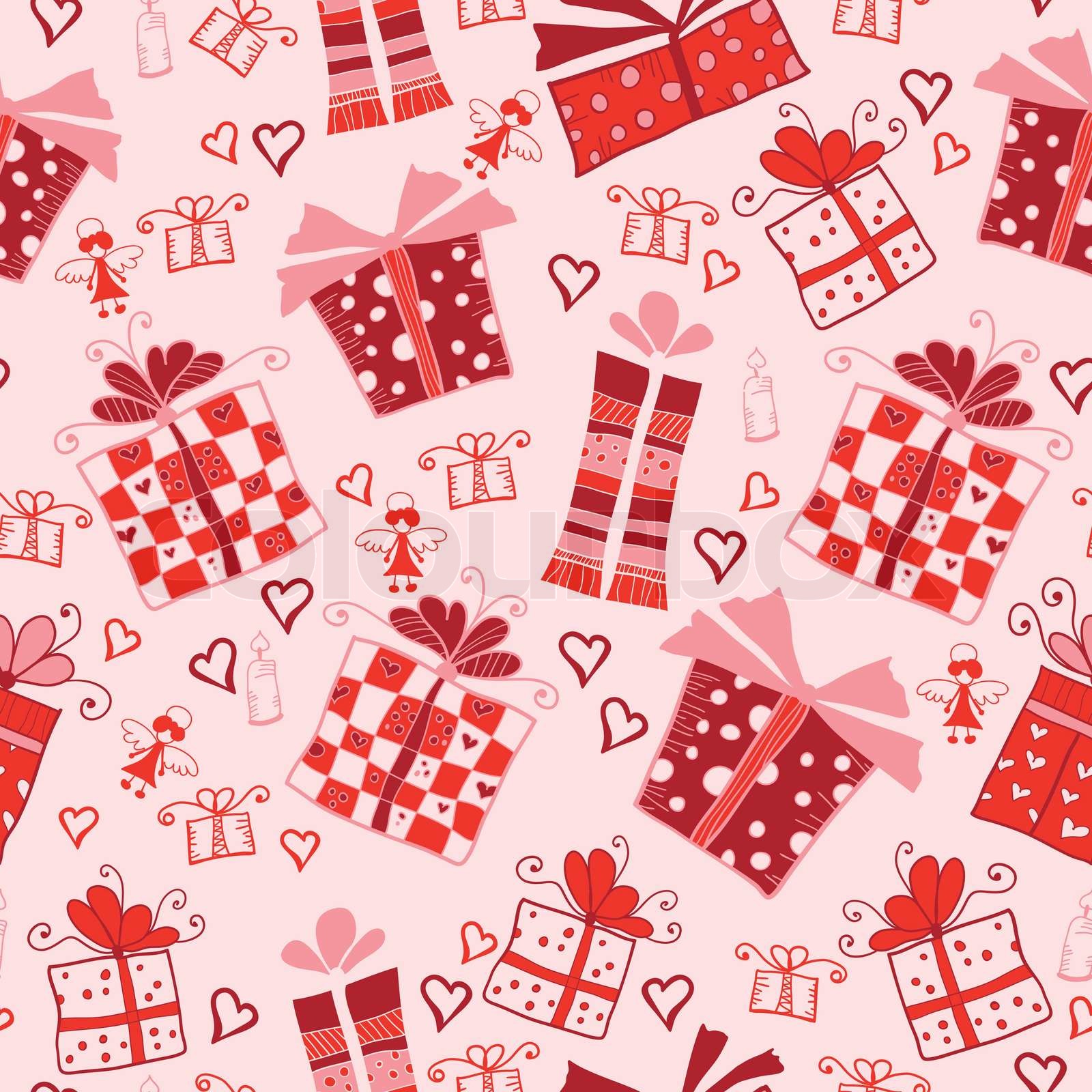 Seamless vector pattern with gift boxes | Stock vector | Colourbox