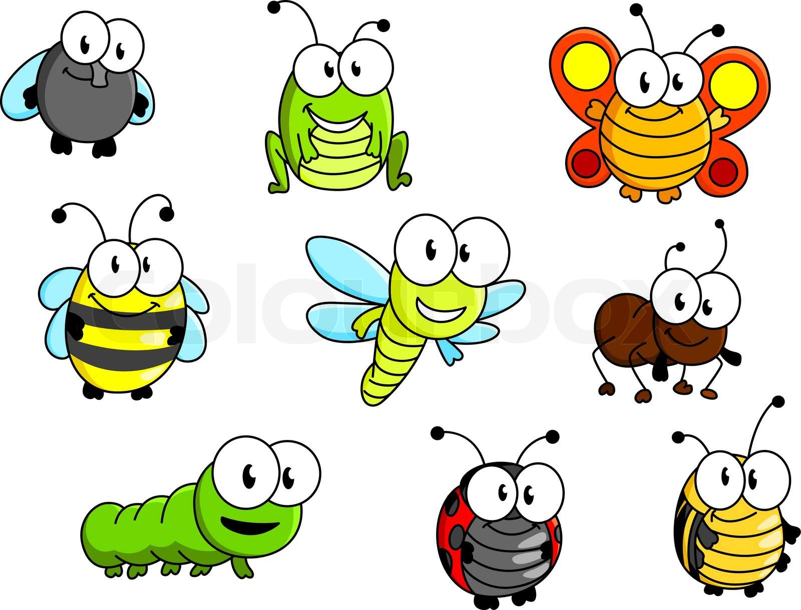 Cartoon-Insekten-Satz | Stock-Vektor | Colourbox