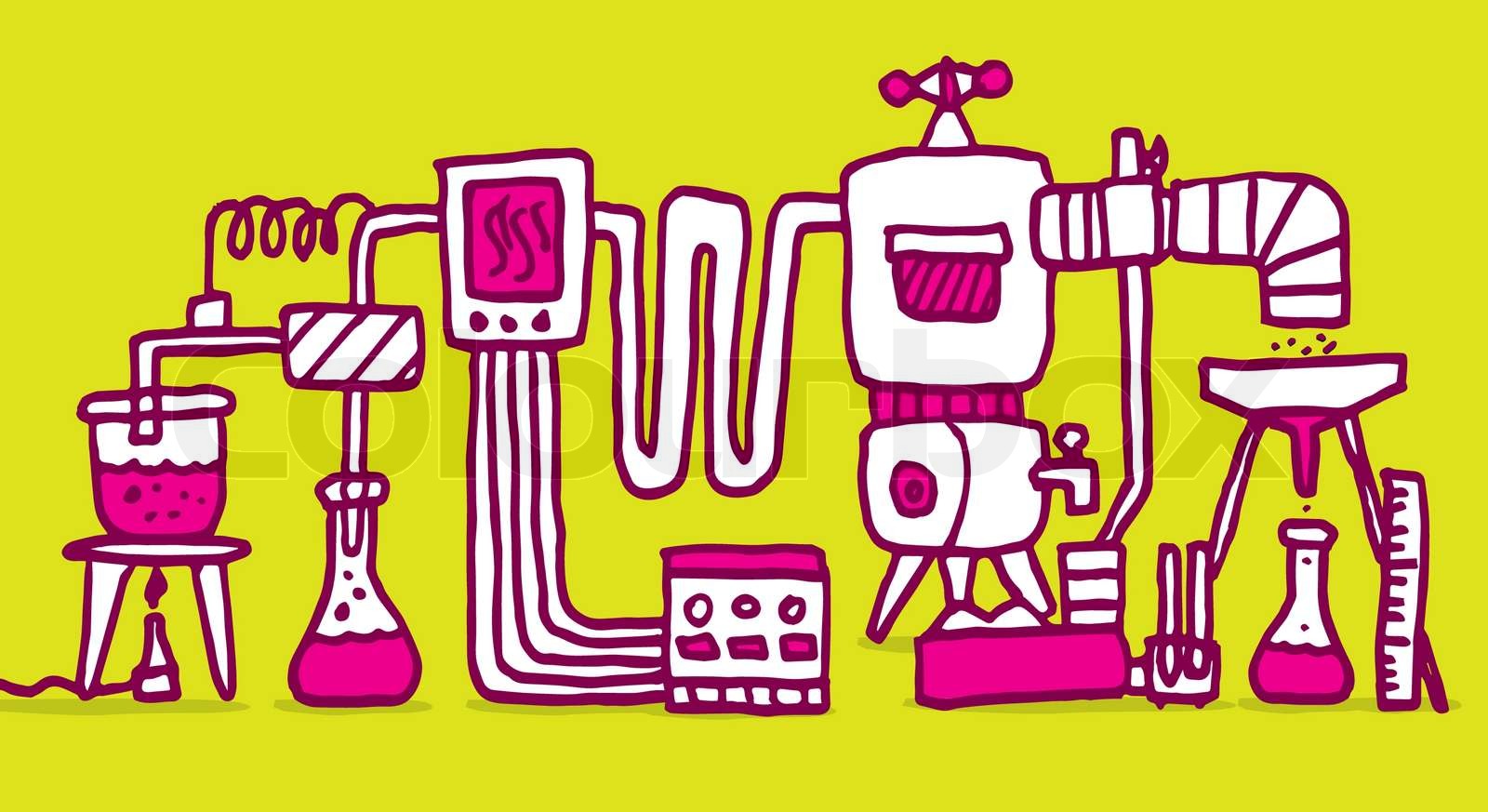 Chemie-Elemente zusammen in einem Experiment-Labor | Stock-Vektor ...