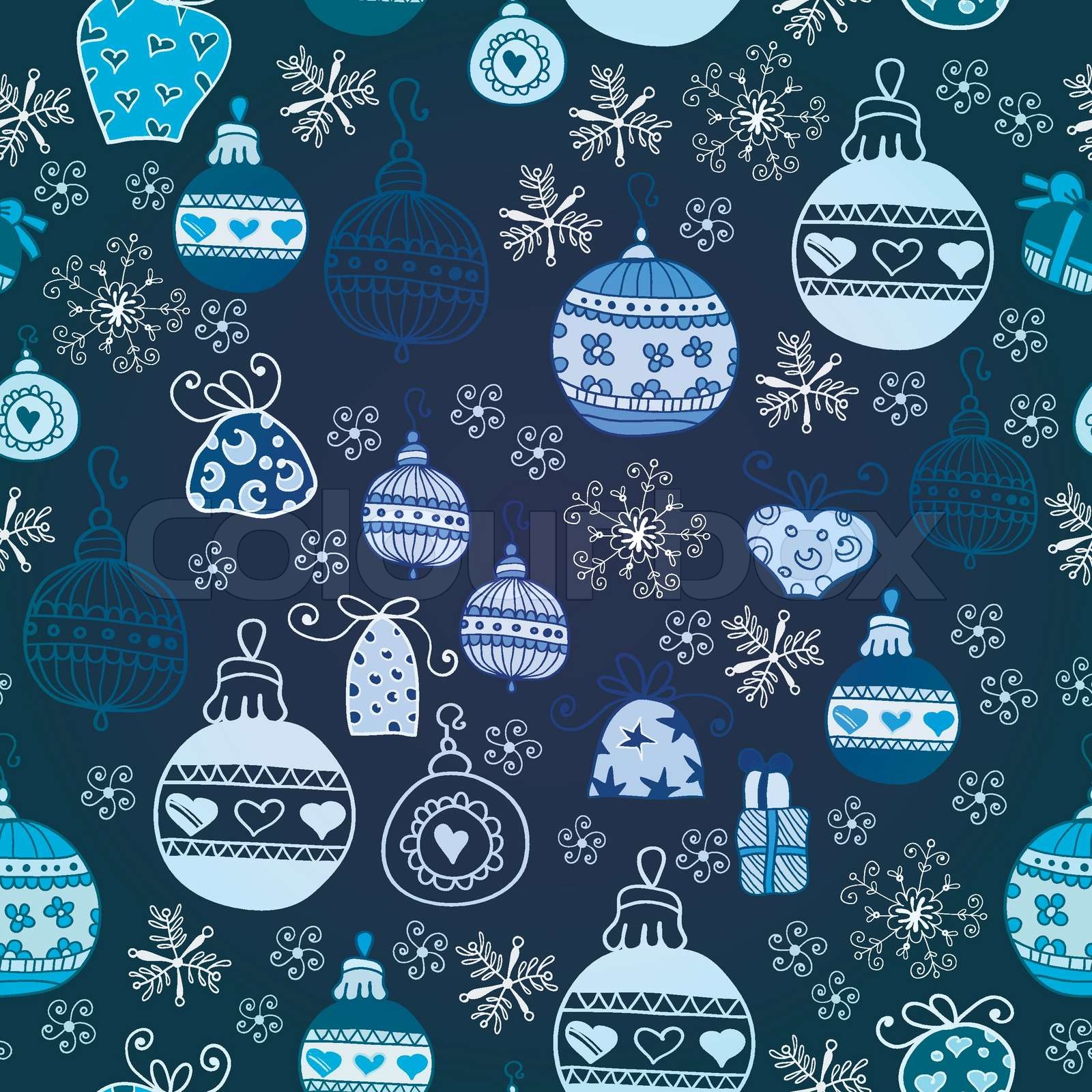 Blue Christmas Seamless Pattern. | Stock vector | Colourbox