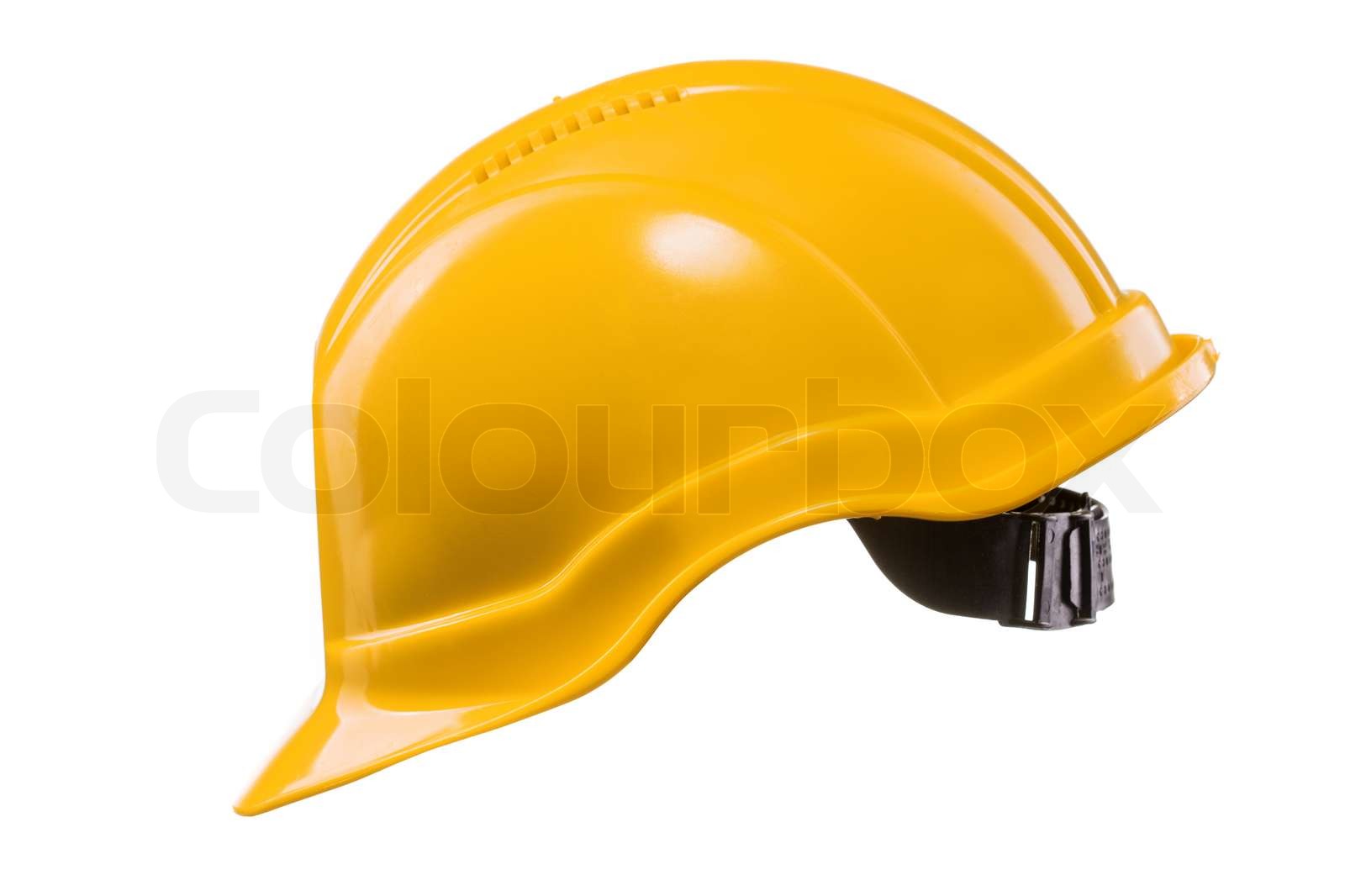 Yellow hard hat isolated on white | Stock image | Colourbox