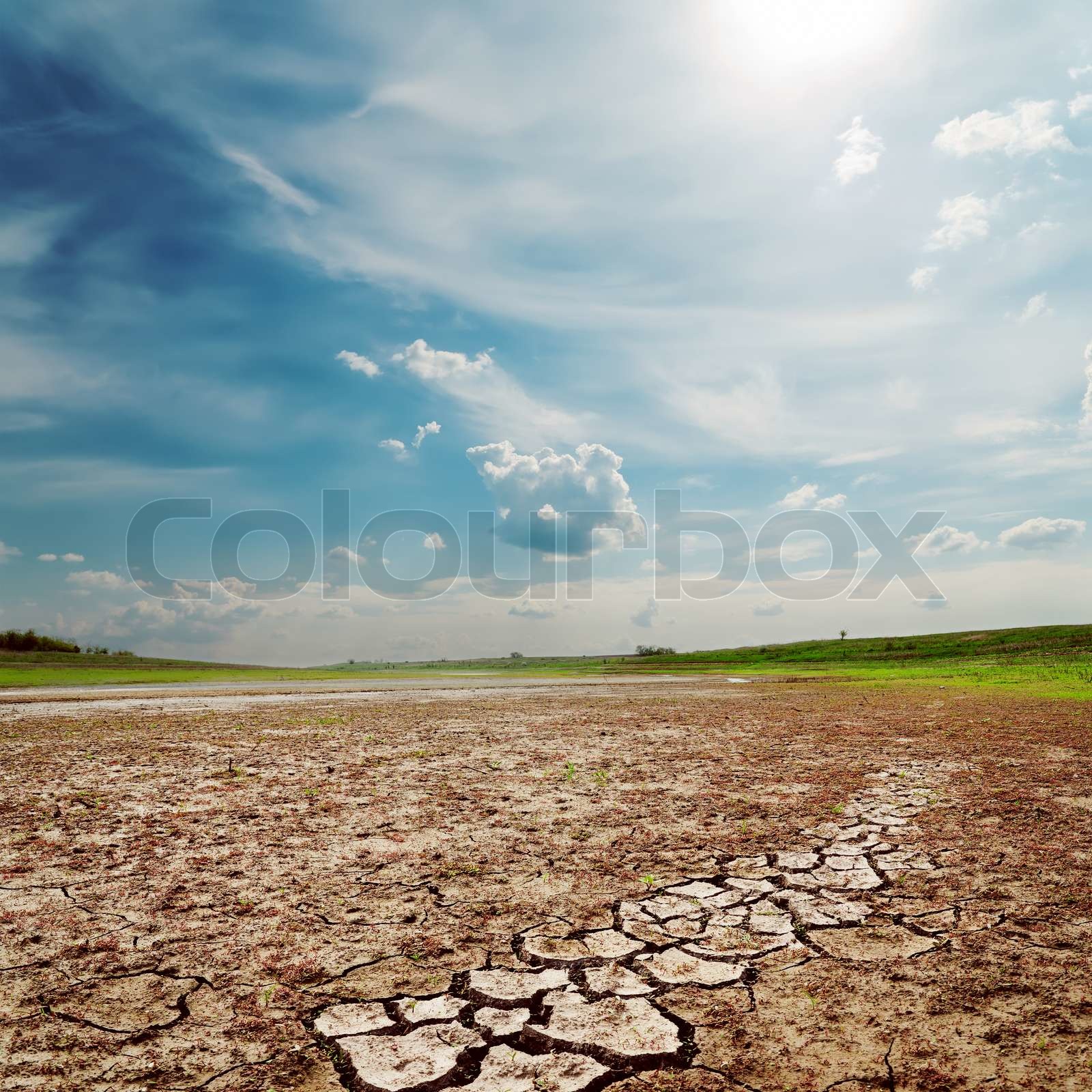 cloudy sky over drought land | Stock image | Colourbox