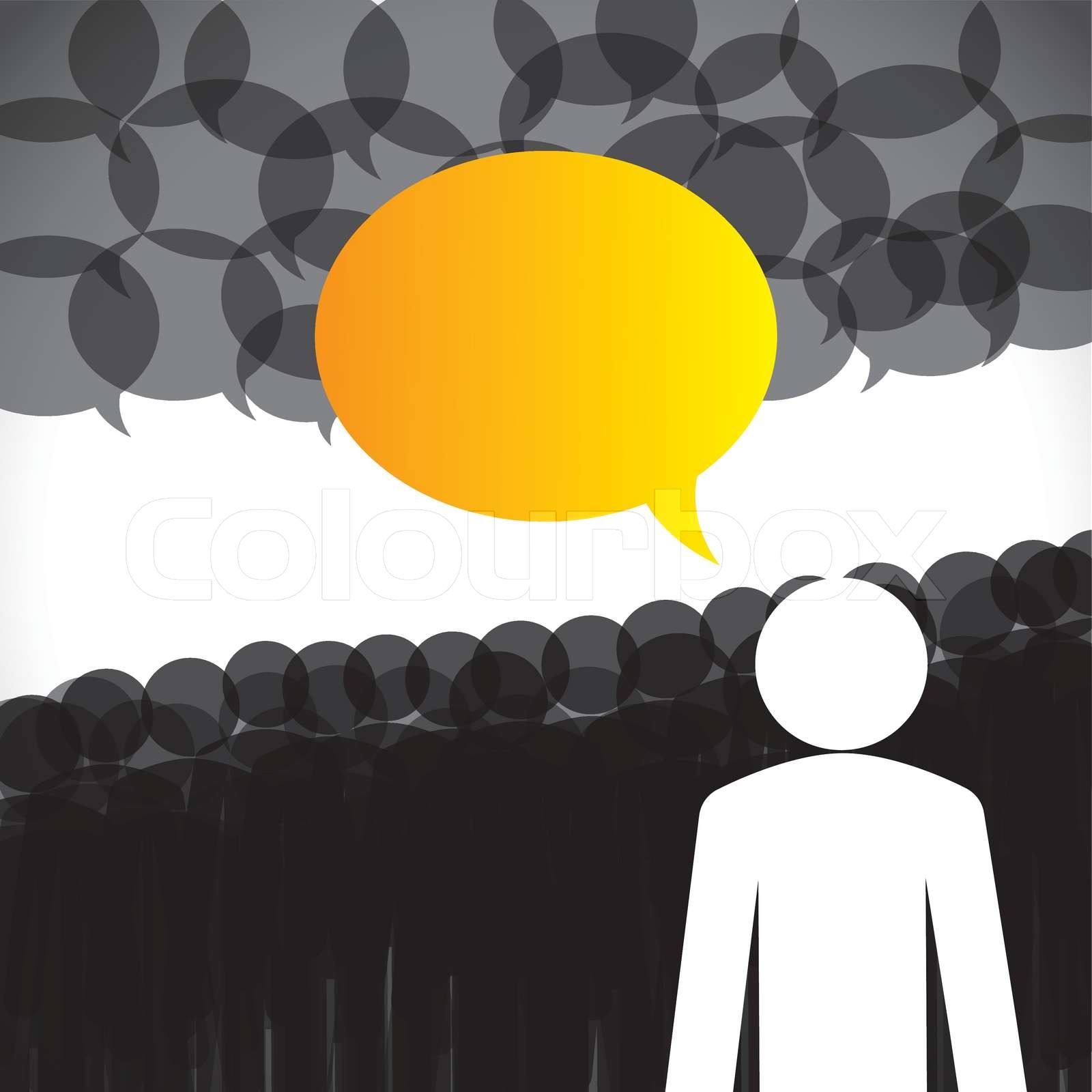 leadership concept vector - leader & followers discussion | Stock ...