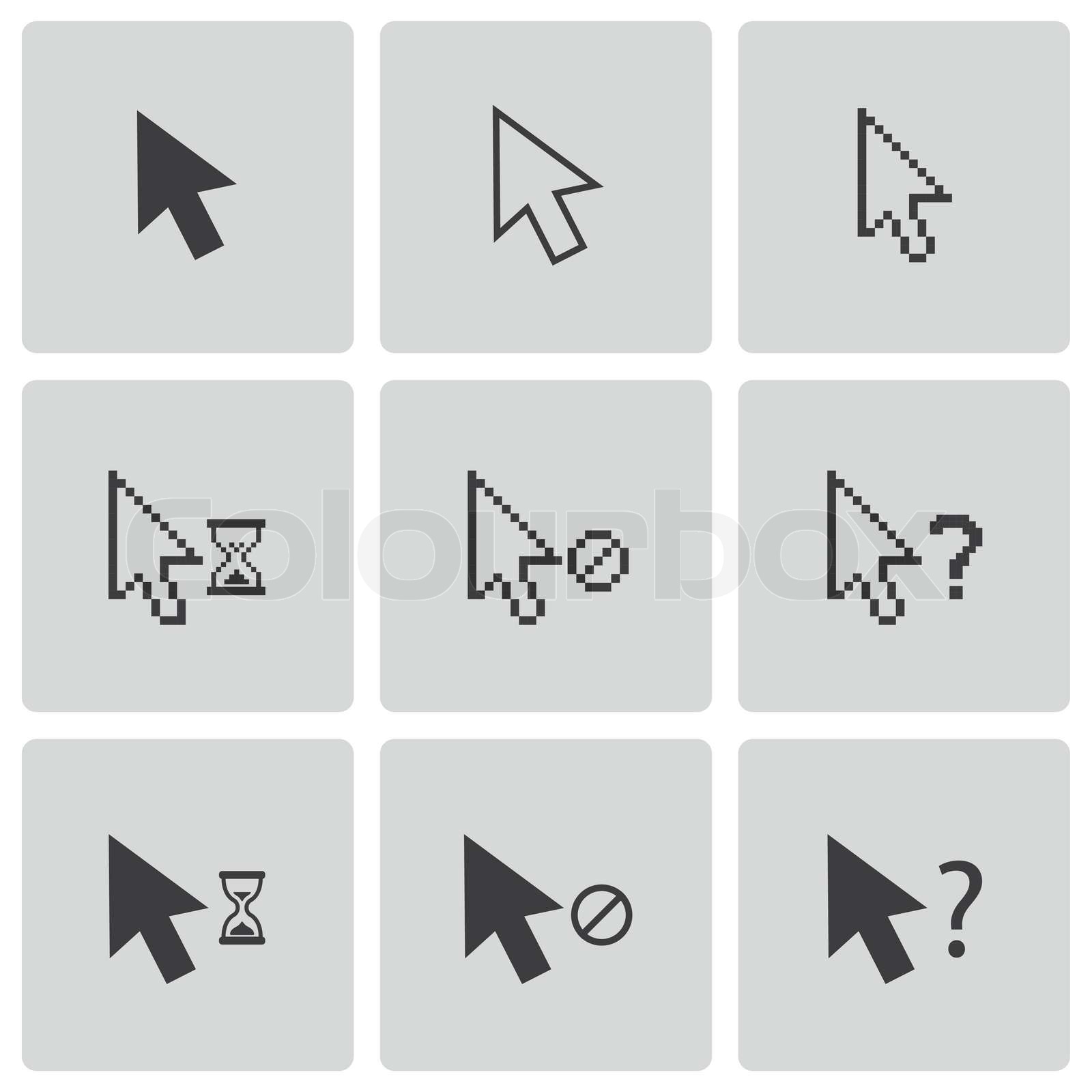 Vector black mouse cursor icons set | Stock vector | Colourbox